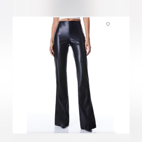 Alice + Olivia | Pants & Jumpsuits | Alice Olivia Shiny Black Flare ...